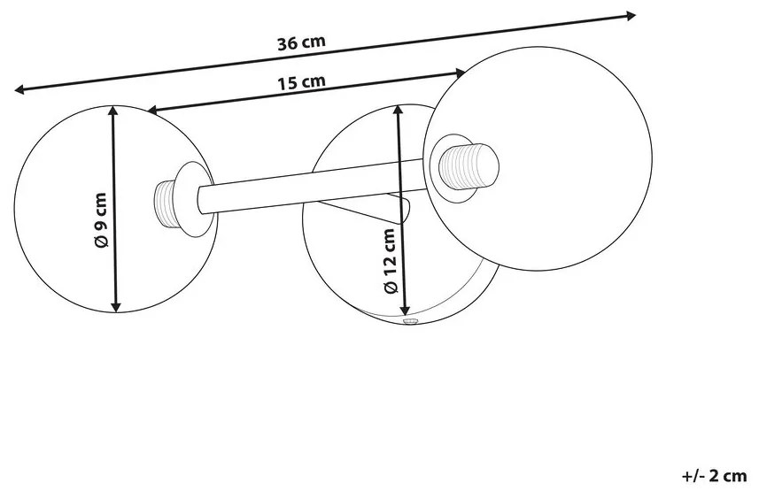 Nástěnná lampa se 2 světly stříbrná RAMIS Beliani