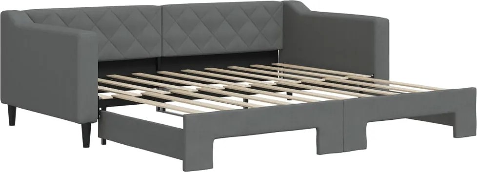 Válenda s přistýlkou tmavě šedá 90 x 190 cm textil 3197437