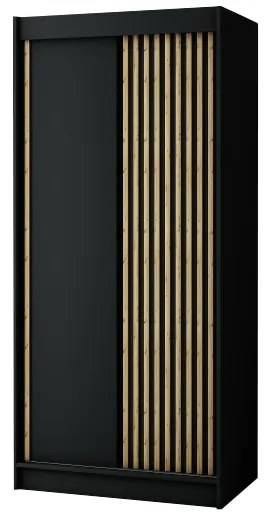Šatní skříň 100 cm Ladonna (černá matná). 1045674