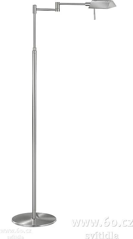 Knapstein 41.919.05, stojací lampa v matném niklu s dotykovým stmívačem, 1x60W, výška: 136cm