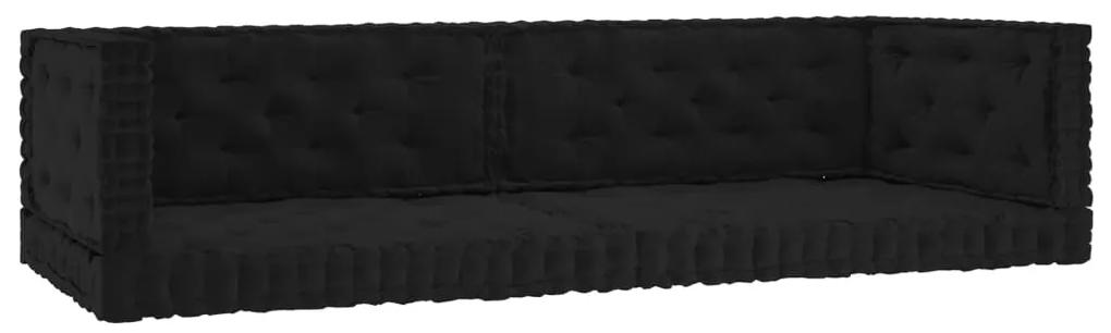 3068587 vidaXL Podušky na nábytek z palet 6 ks bavlna černé