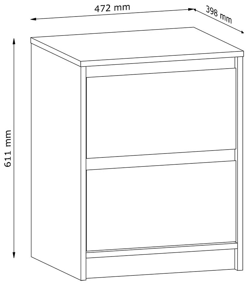 MANAMI | noční stolek SN | 47,2 cm | dub cremona