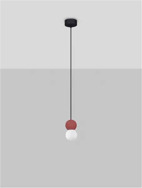 LED červený designový lustr Zero