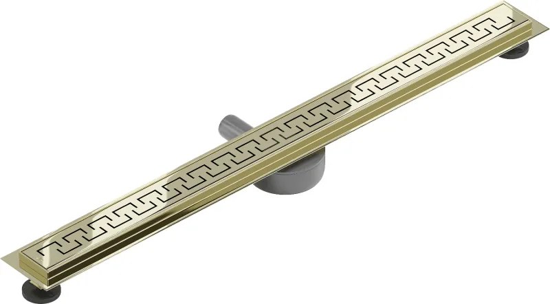 Mexen Flat 360°, nerezový sprchový žlab vzor M15 90 cm, zlatá lesklá, 1524090-40