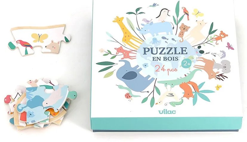 Vilac Kulaté 24dílné puzzle Svět od Sarah Betz