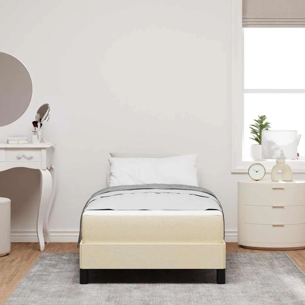 Postel s boxspringem Krémová 90 x 200 cm textil 3398463