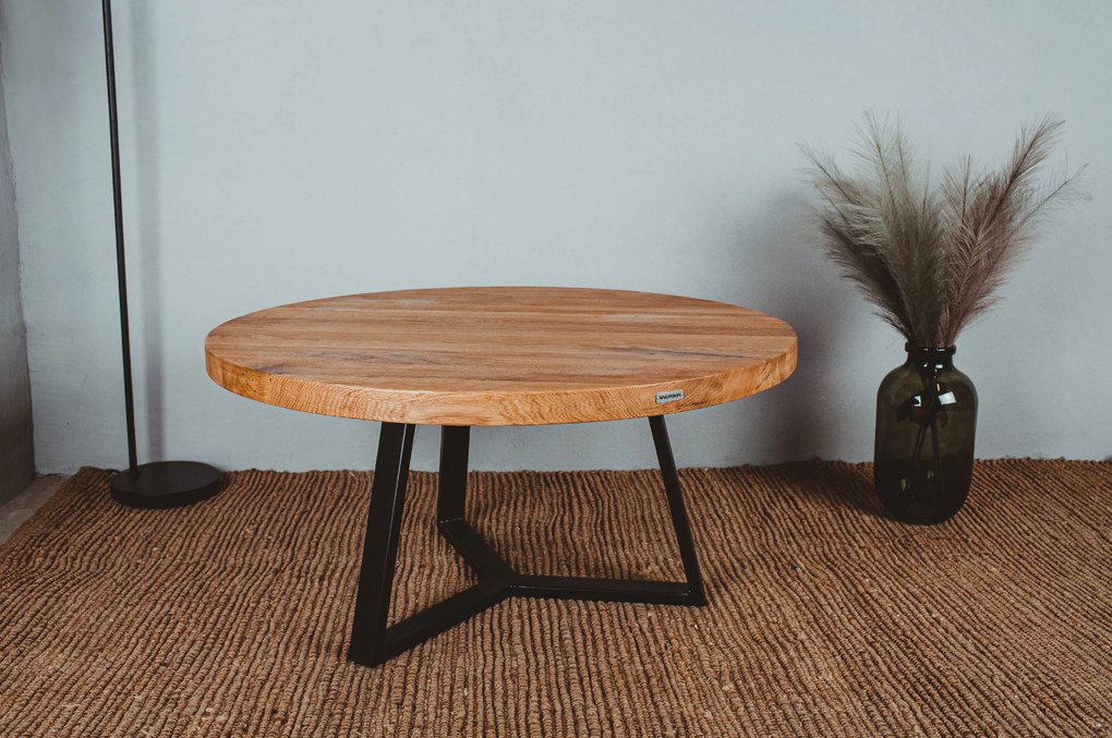 Wudboys Konferenční stůl ROUND Barva kovu: Bílá, Dřevo: Jasan, Rozměr: Průměr 110cm, moderní skandinávský styl