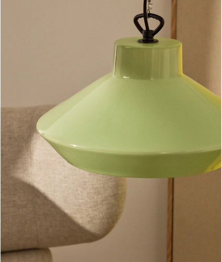 Světle zelené závěsné svítidlo s keramickým stínidlem ø 31 cm Portol – Kave Home