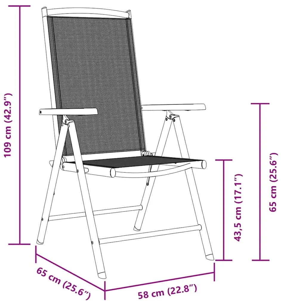 vidaXL Marketos Skládací zahradní židle 6 ks textilen černé