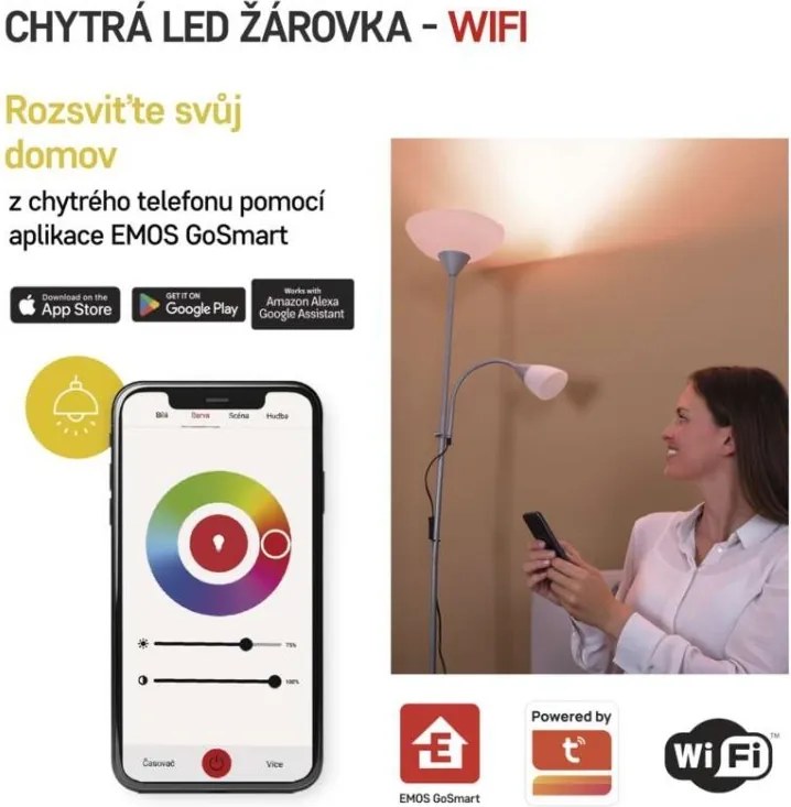 Chytrá LED žárovka GoSmart E14 4,8W 230V Wi-Fi RGB stmívatelná