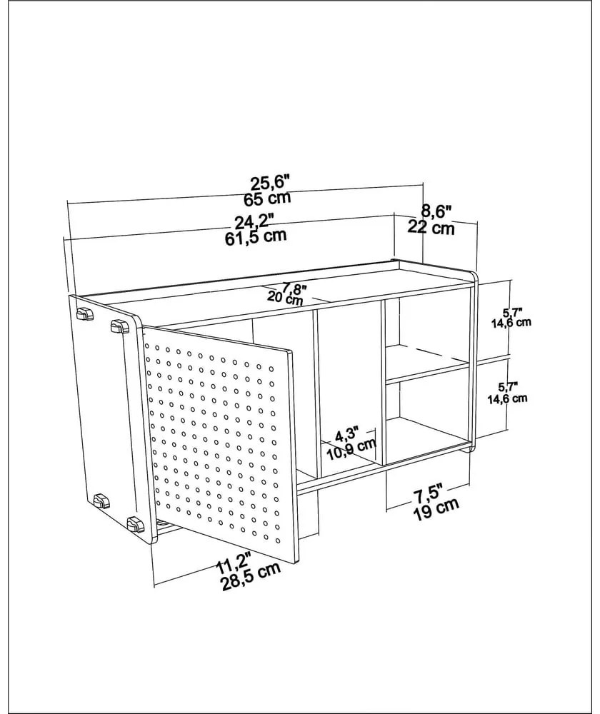 Nástěnná knihovna v dekoru dubu v přírodní barvě 65x30 cm Sima – Kalune Design