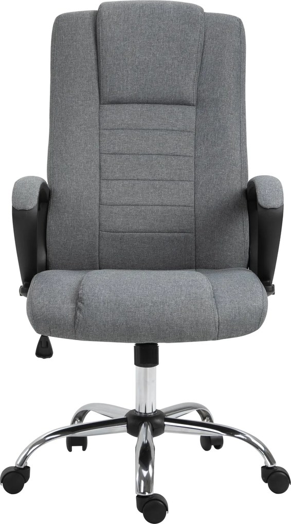HOMCOM Manažerská ergonomická kancelářská židle s látkovým potahem, výškově nastavitelná, tmavě šedá | Aosom