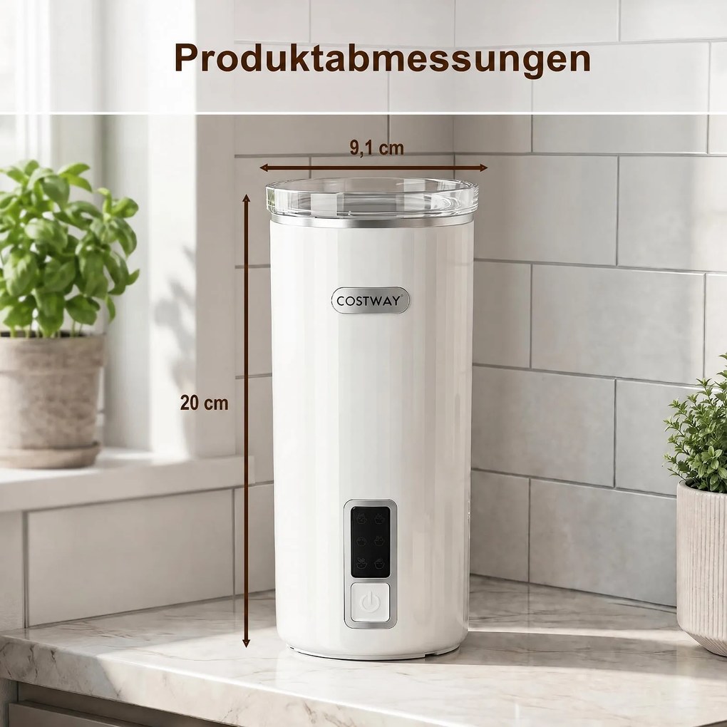 Costway Elektrický napěňovač mléka 6 v 1, objem 250 ml