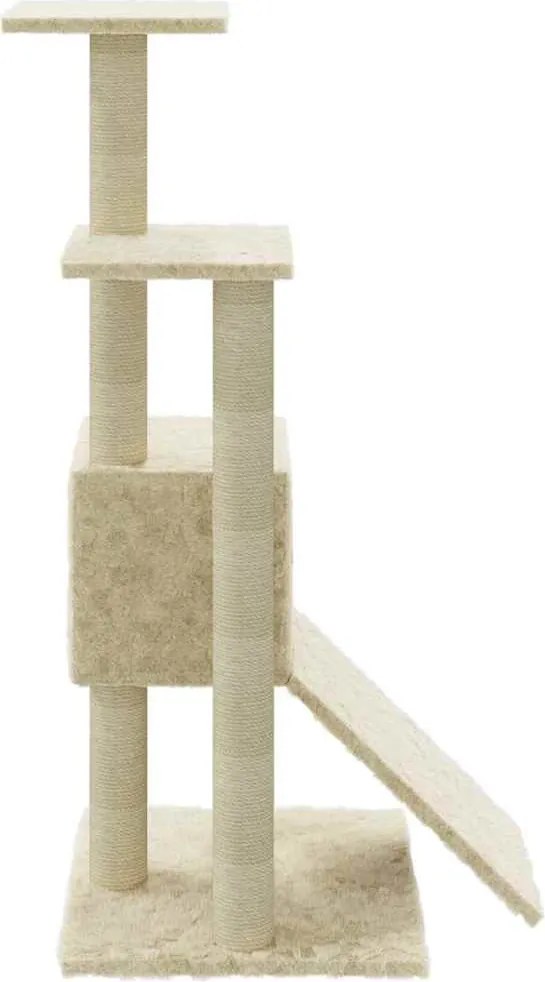 Škrabadlo pro kočky se sisalovými sloupky krémové 92 cm 171512