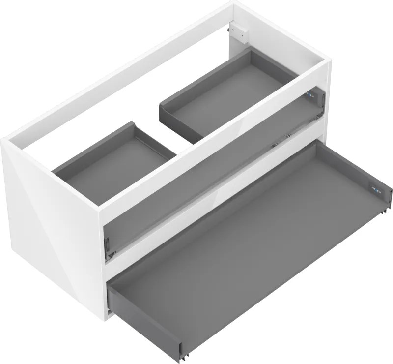 Mexen Box-A, závěsná skříňka 100 cm, 2 zásuvky, bílá lesklá, 91AX0-1000-470-2-00
