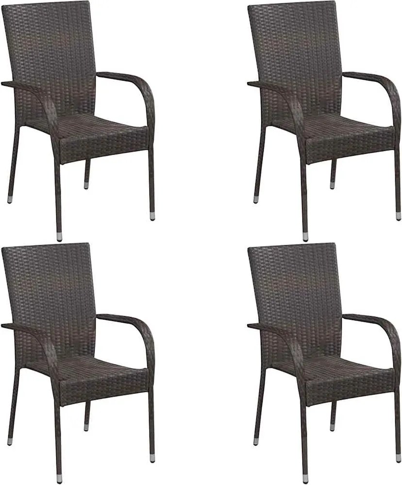 5dílný zahradní jídelní set hnědý 3067692