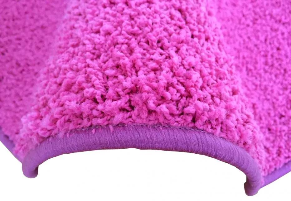 Vopi | Kusový koberec Color shaggy růžový - 120 cm kulatý