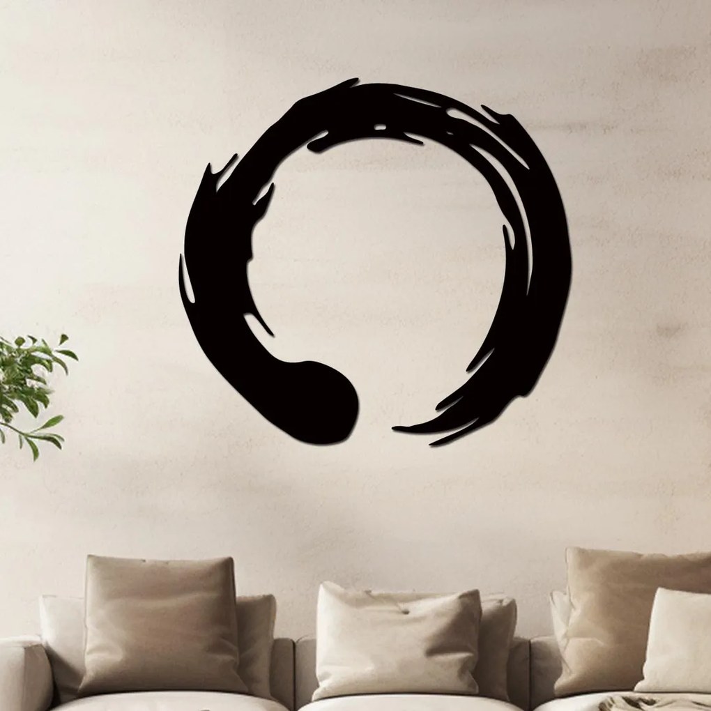 dřevo života Dřevěný obraz ENSO zenový kruh Zvolte barvu dekoru: Dub Sonoma, Zvolte rozměr Ø (cm): 40