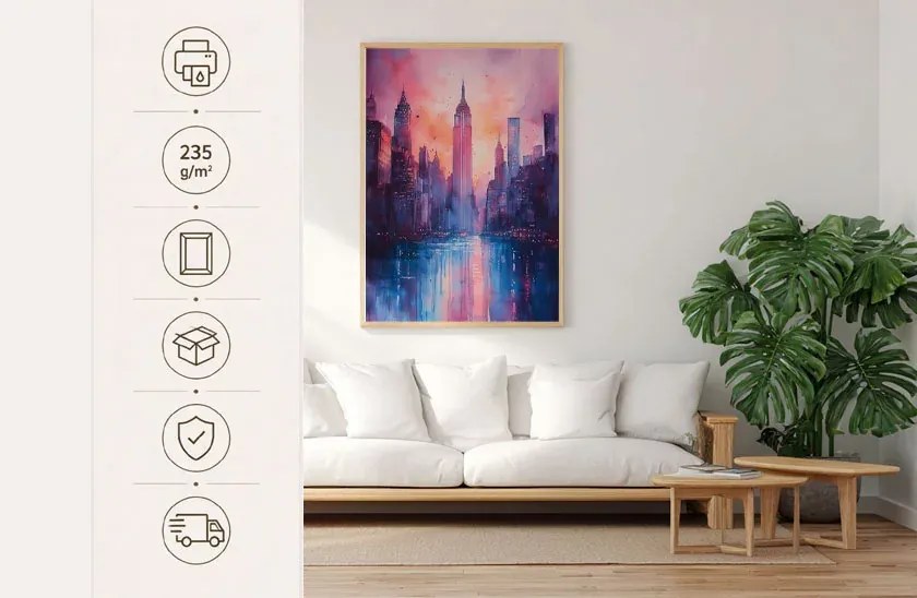 Město snů - obraz - Barevná metropole v uměleckém stylu 25 - 50 x 70 cm - 649 Kč