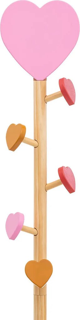 Stojanový věšák pro děti LOVE, háčky srdíčka, 135 cm