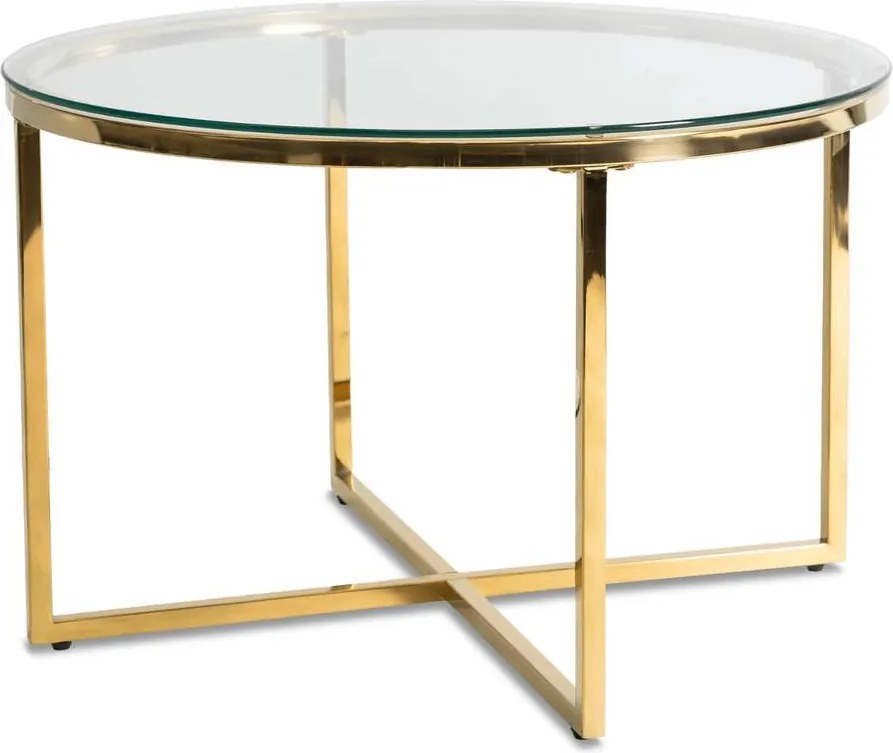 Konferenční stolek Dolan, čirá / zlatá