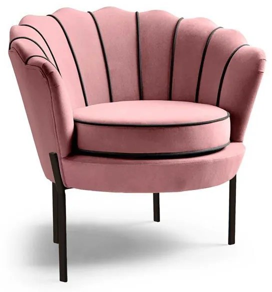 Lounge křeslo ANGELO růžové/černé
