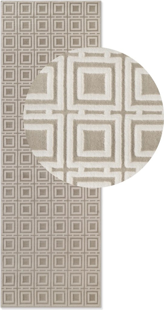 ELLE Decoration, Běhoun Perles 106191 Cream z kolekce Elle, 80x240, béžová, ložnice