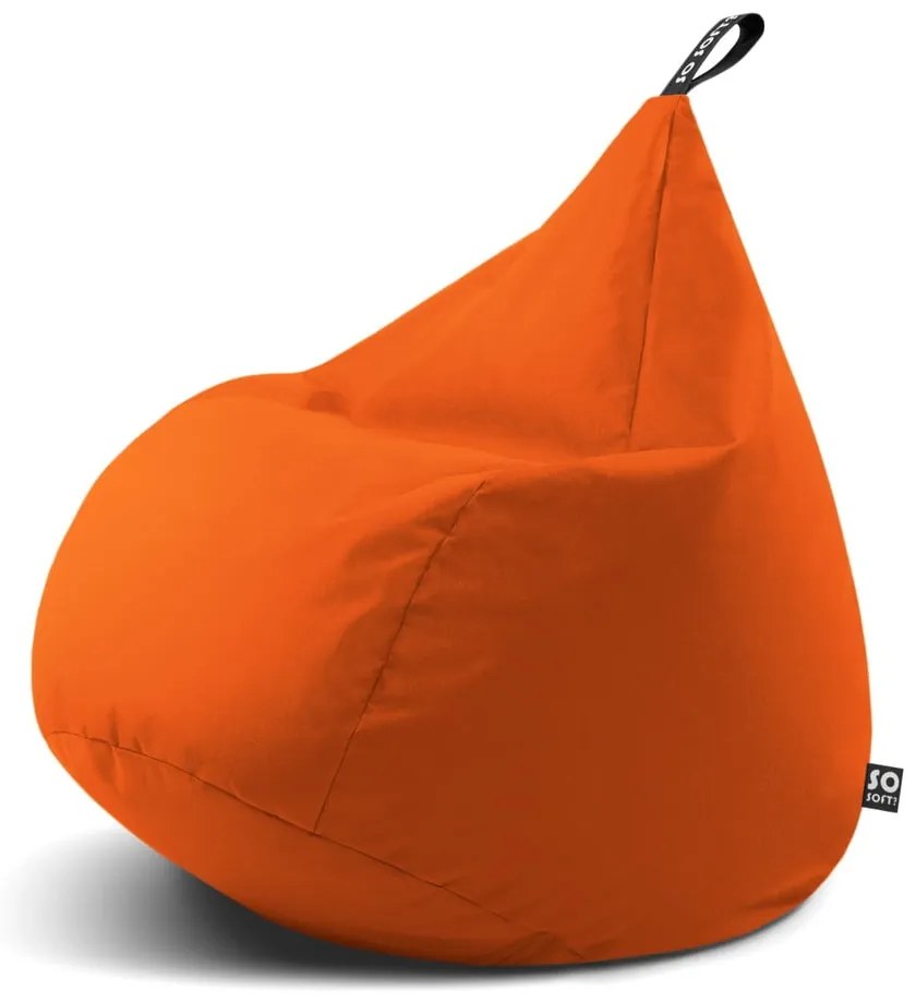 Oranžový sedací vak Drop L – So Soft?