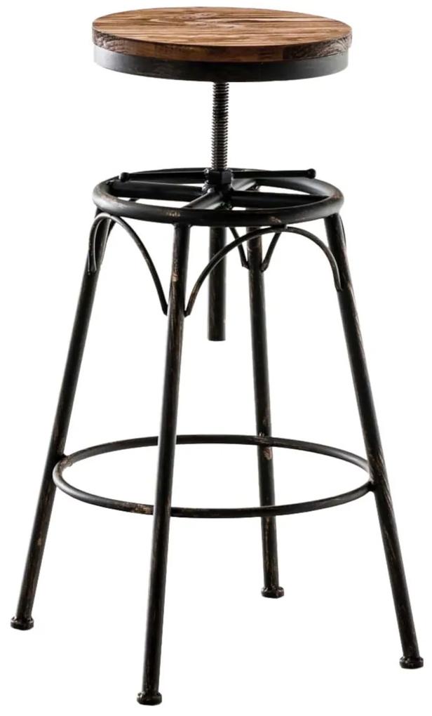 Barové židle Fiskerton - 2 ks - industriální styl | bronzové