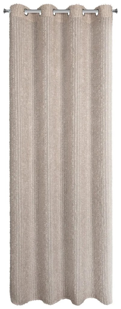 ZÁVĚS NA KROUŽCÍCH TIFFANY 135X250 CM BÉŽOVÁ