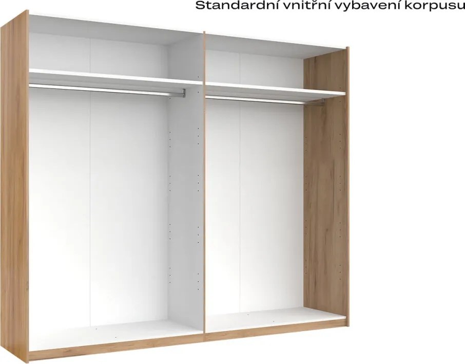 Skříň s posuvnými dveřmi 2,5x2,1m (Dveře Lesklé Bílé) série N Asti