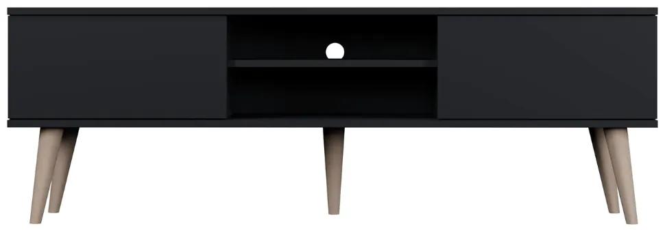 Benlemi Dřevěný TV stůl o šířce 160 cm TORONTO černý