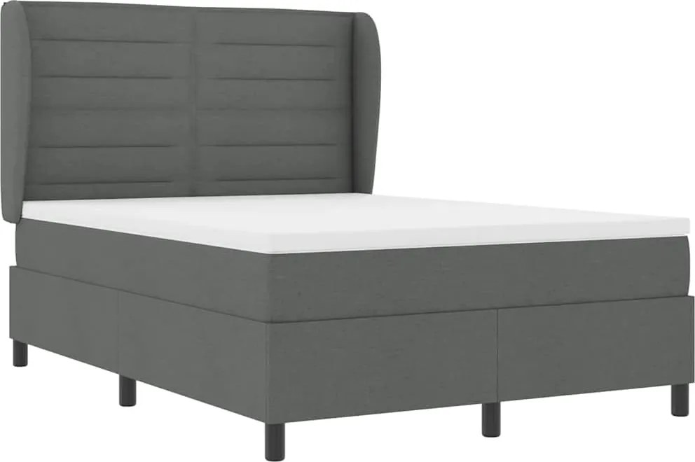 Postel s boxspringem s matrací Tmavě šedá 140 x 200 cm textil 3340502