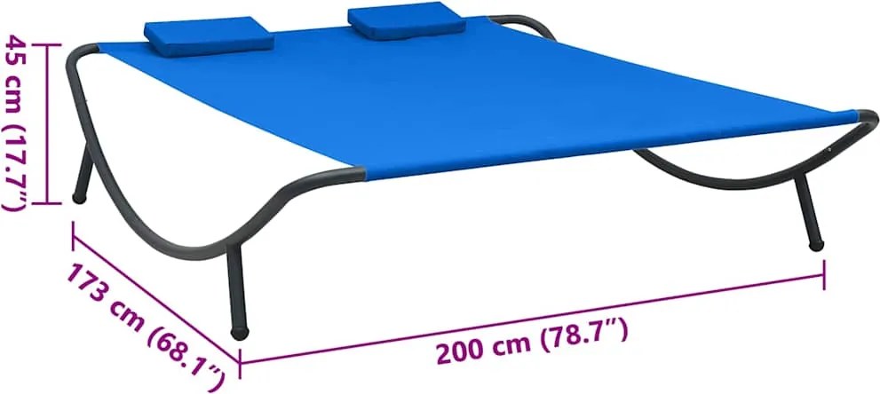 Zahradní lehátko textil modré 313531