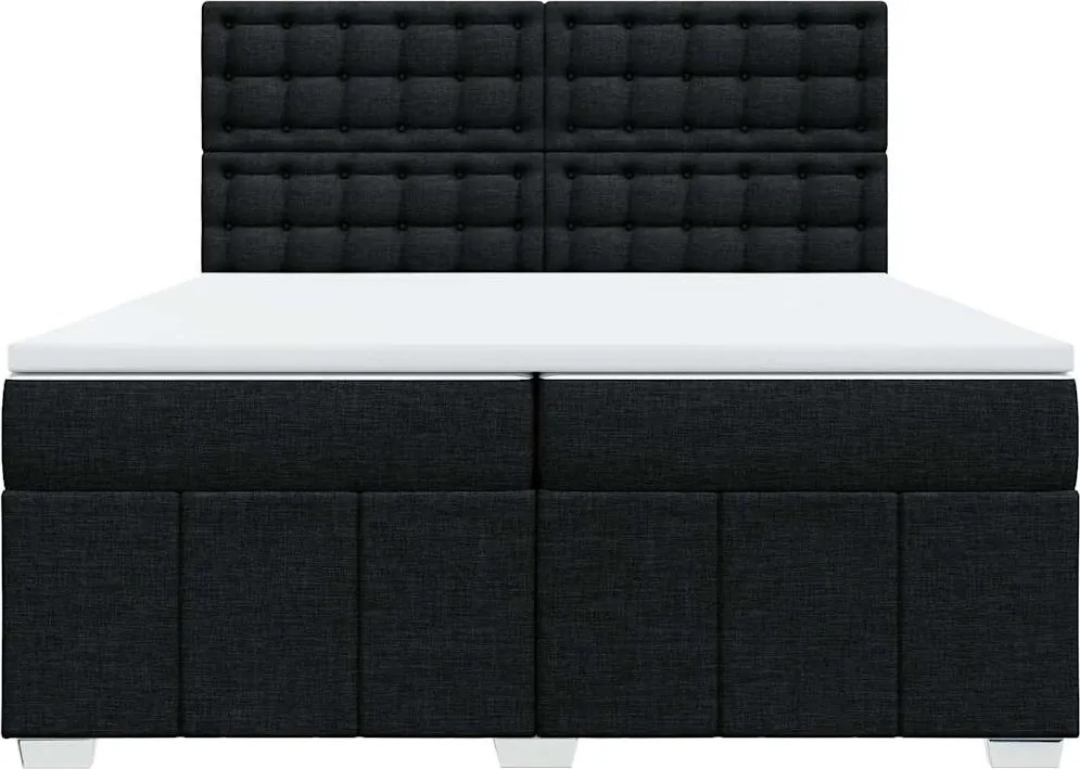 Box spring postel s matrací černá 200x200 cm textil 3294091