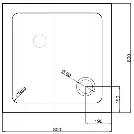 BPS-koupelny Čtvercová akrylátová sprchová vanička HYD-SSV-SILK 80x80 bílá