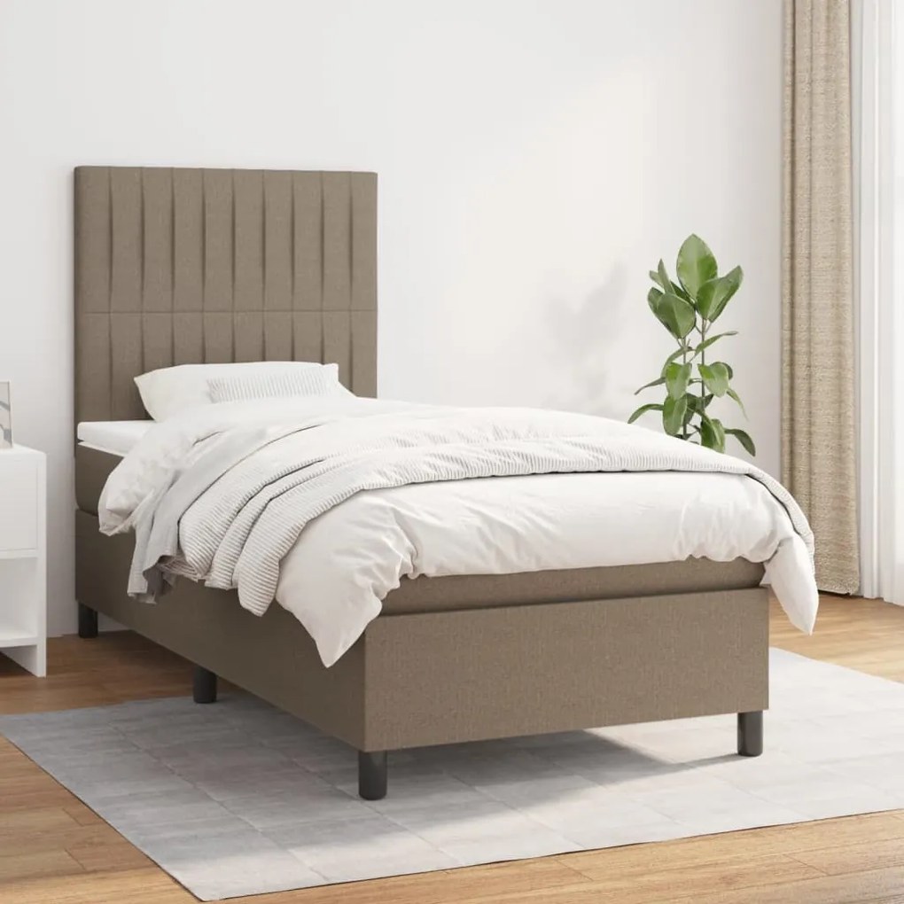 Box spring postel s matrací taupe 120x190 cm textil