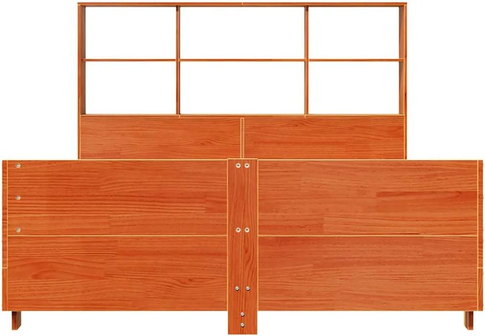 Postel bez matrace voskově hnědá 140 x 190 cm masivní borovice 3323703