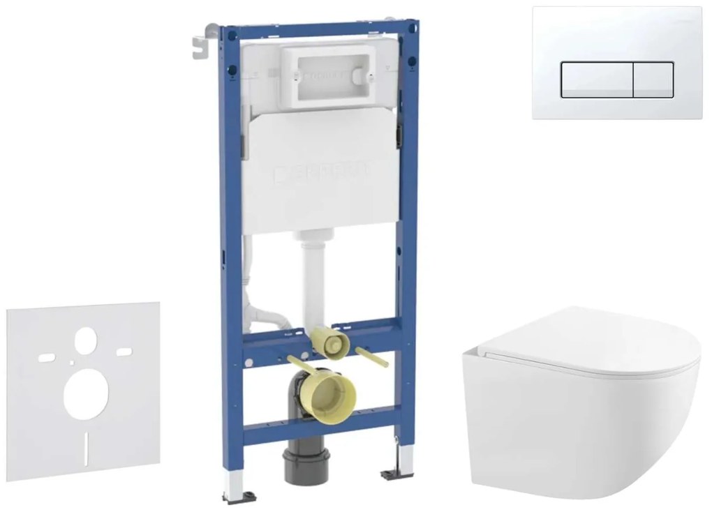 Geberit Duofix - Set předstěnové instalace, kompaktního klozetu Gaia a sedátka softclose, tlačítko Delta50, alpská bílá SANI11CA3151B