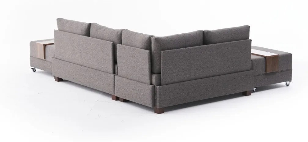 Designová rohová sedačka Ramesha 280 cm hnědá - levá