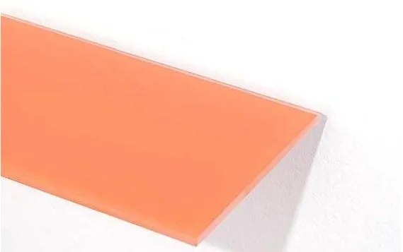 Oranžová polička COVER 60 x 12 cm ze skla lacobel, bez úchytů 100-043