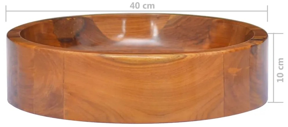 vidaXL Marketos Umyvadlo masivní teak Φ40 x 10 cm