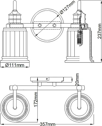 Quoizel QZ-SWELL2-PC-BATH-LED Koup. nást. svítidlo SWELL 2xG9/3W/230V IP44 chrom