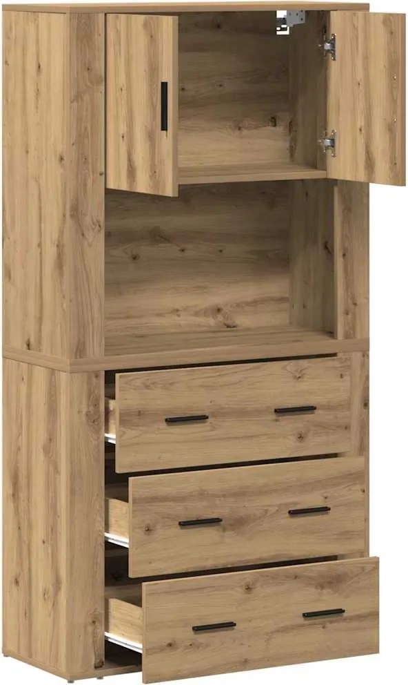Vysoký bufet Artisanový dub 80 x 33 x 150 cm Kompozitní dřevo 3334344