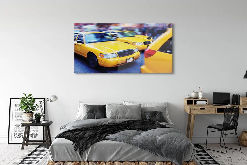 akrylový obraz Žlutá taxi City 140x70 cm