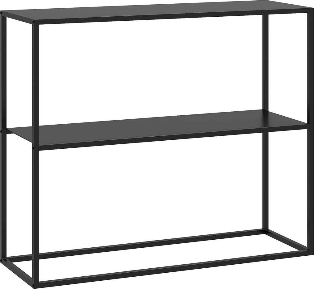 HOMCOM Konferenční stolek, Předsíňový stolek se 2 policemi, 90 x 30 x 75 cm, Industriální postranní stolek, Stolek pro malé prostory, Vstupní hala, Př