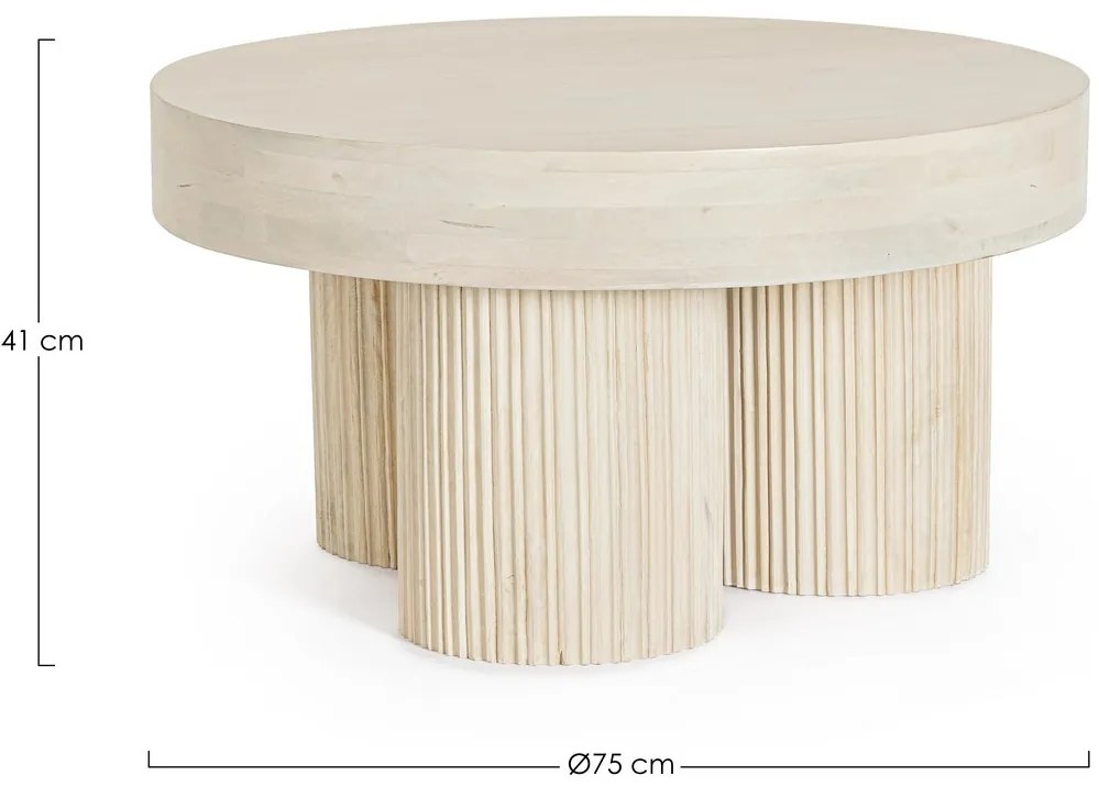 BIZZOTTO Konferenční stolek DACCA světlý ø75 cm 0747032