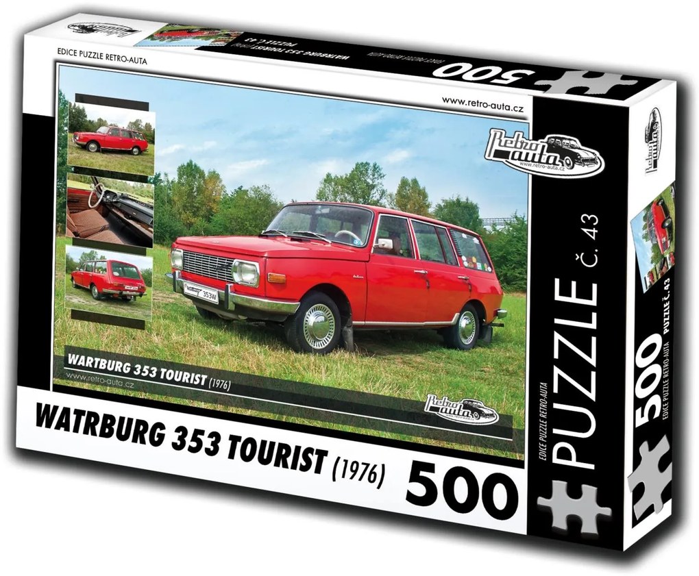Puzzle retro-auta puzzle č. 43 wartburg 353 tourist (1976) 500 dílků