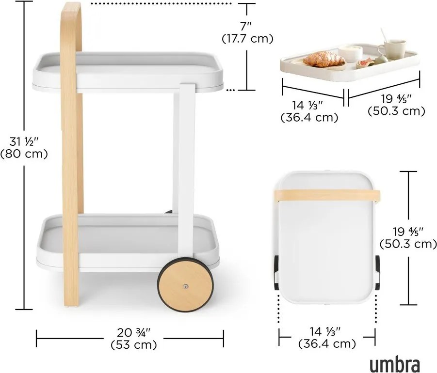 Servírovací stolek na kolečkách 44x53 cm Bellwood – Umbra