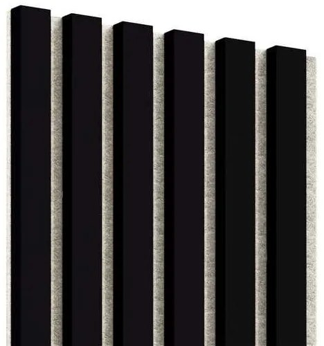 Akustické panely - lamely na krémové plsti - Černá